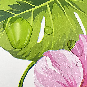 SimpleLife4U Hawaii Flower Style Furniture Paper Self-Adhesive Shelf Liner Makeup Jewelry Cabinet Decor 17.7 Inch By 9.8 Feet