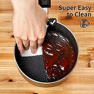 RATWIA 1 Quart Saucepan with Lid,Ultra Nonstick Sauce Pan 1Qt Small Pot with Glass Lid,Great for Home Kitchen Restaurant