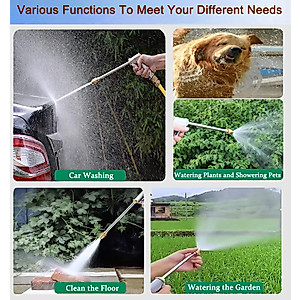 Garden Hose Nozzles,High Pressure Water Hose Nozzle Sprayer Head,360°Water Adjustment,2 Different Types of 3/4”Quick Connectors, for Watering Garden and Lawn,Washing Cars,Cleaning,Showering Dogs&Pets