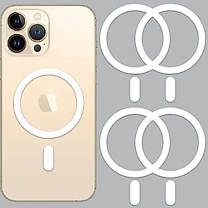 Metal Ring Adhesive Sticker Rings for iiPhone 12 13 14 15 Case Converter Kit Accessories, Magnetic Car Magnet Mount Adapter Metal Rings (not Magnet), White, 4pcs