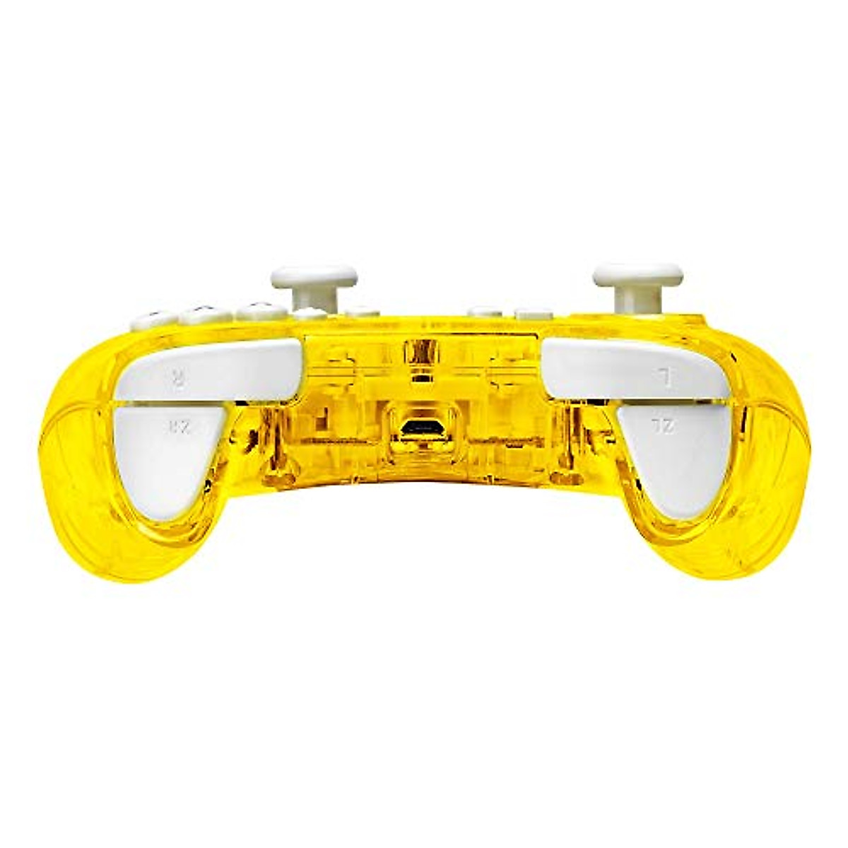PDP Rock Candy Wired Gaming Switch Pro Controller - Pineapple Pop Yellow / Clear - Licensed by Nintendo - OLED Compatible - Compact, Durable Transparent Travel Controller - Holiday & Birthday Gifts