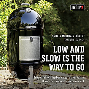 Weber 22-inch Smokey Mountain Cooker, Charcoal Smoker,Black