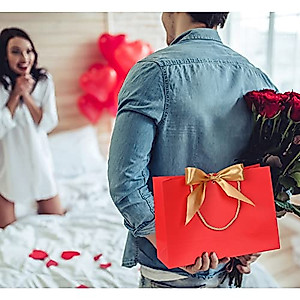 Colorlife Gift Bags 6 Pack Small Favor Bags with Handles and Bow Ribbon 11 x 3.9 x 7.8 inch Waterproof Colorful Paper Gift Bags for Baby Shower, Birthday, Wedding, Party, Festival, Holiday, 6 Colors