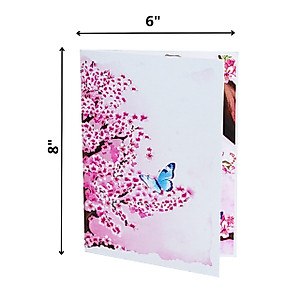 PQ Bees Pop Up Mothers Day Card for Women Mom Grandma Wife, 3D Birthday Anniversary Get Well Soon Thank You Valentines Day Card (Size 6x8 In – Butterflies Cherry Blossom).