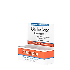 Neutrogena On-The-Spot Acne Spot Treatment with 2.5% Benzoyl Peroxide Acne Treatment Medicine to Treat Face Acne, Gentle Benzoyl Peroxide Pimple Gel for Acne Prone Skin,.75 oz (Pack of 6)