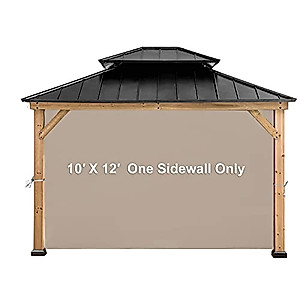 CoastShade Gazebo Replacement Curtain for 8x8 or 10x10 or 10x12 Outdoor Gazebo,6.7FT Height,Only 1 Panel Sidewall,Autumn Gazebo Sidewall,Beige