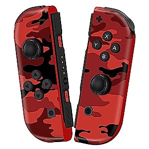 SWCTIM Joypad Controller for Nintendo Switch,Switch Controllers Joypad Supports Screenshot/Wake-up Function/Motion Control/Dual Vibration，Left Right Joypad Replacement for Switch/Lite/OLED(Camo Red)
