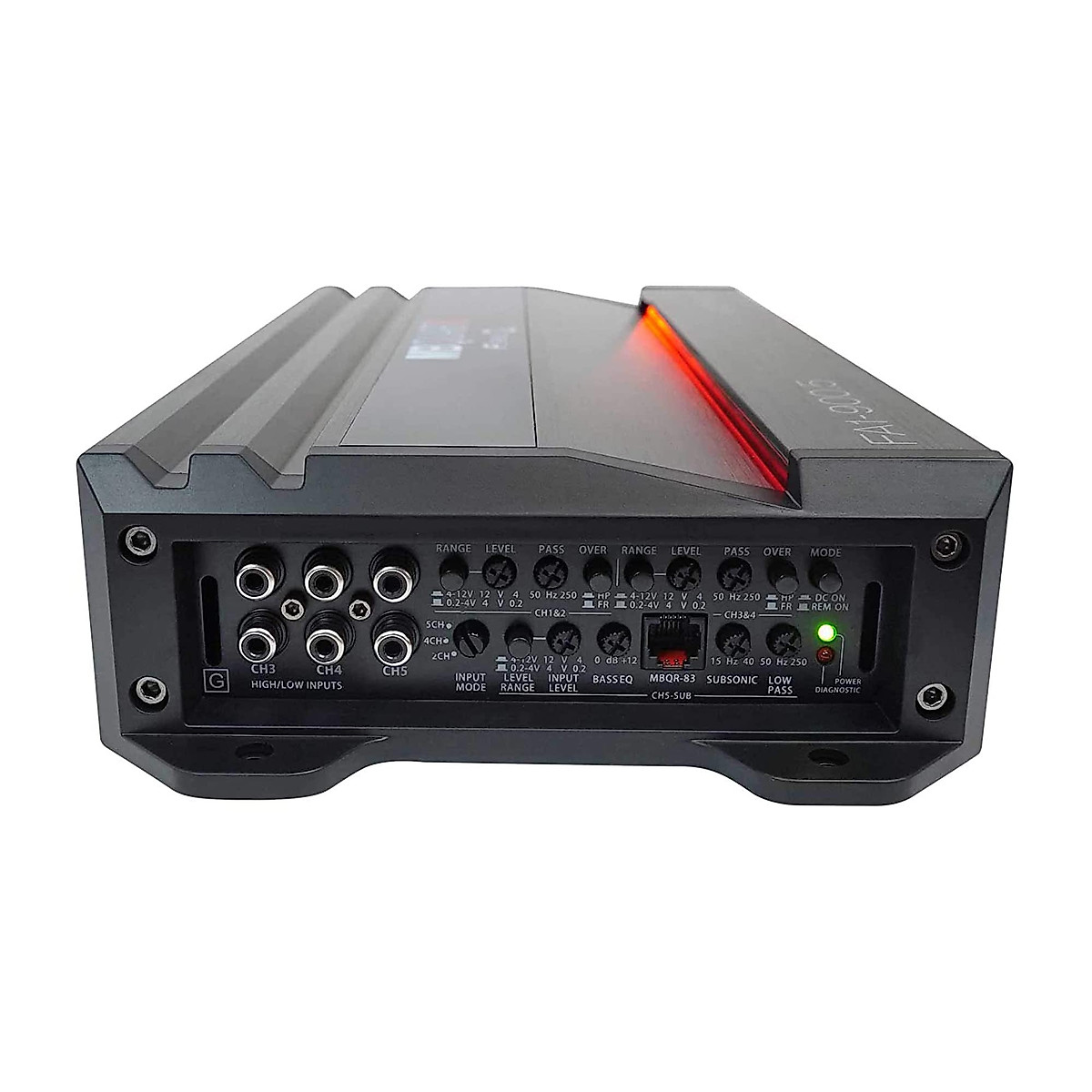 MB Quart FA1-900.5 5 Channel Car Audio Amplifier (Black) - Class SQ Amp, 900-Watt, Variable Electronic Crossover, LED System Protection, Heavy Duty Connections, Bass Remote Included