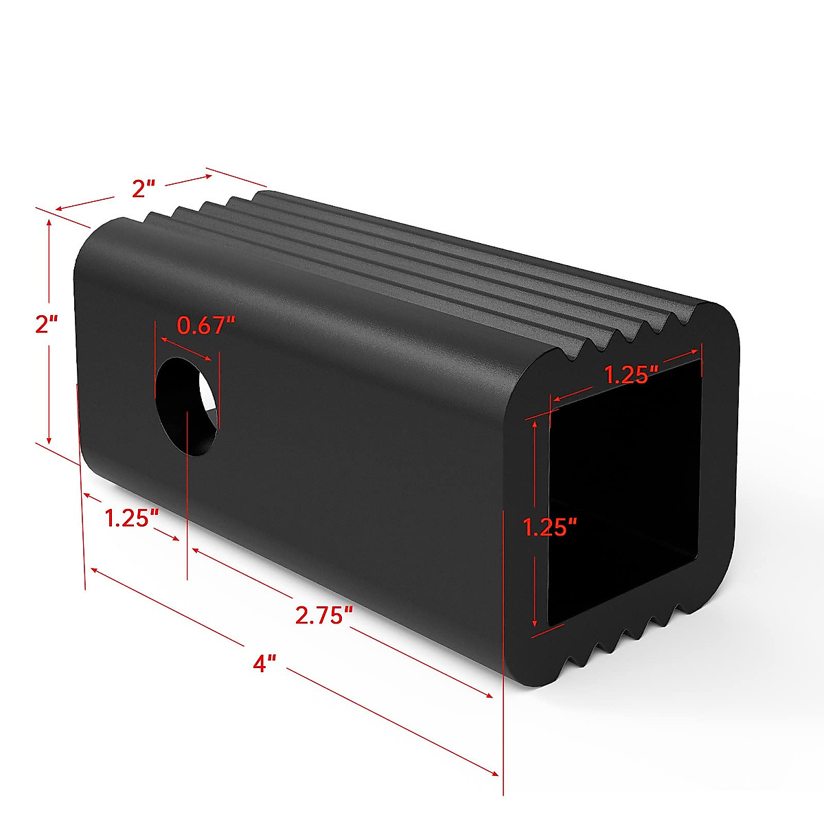 2" to 1-1/4" Hitch Receiver Adapter Insert Sleeve Mount Adapter - 2 inches to 1.25 inches Hitch Adapter Receiver Converter for Bike Rack and Cargo Carriers