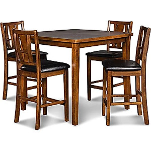 New Classic Furniture Dixon Counter Height Dining Set, Espresso, 5-Piece