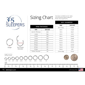 365 Sleepers 2PCS 16G Surgical Steel 6mm - 16mm Hinged Hoop Segment Septum Cartilage Helix Tragus Nose Ring Unisex Sleeper Earrings