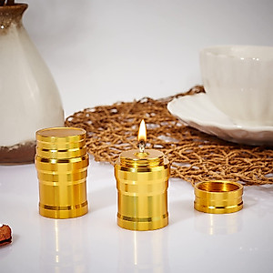 CHGCRAFT 2 Sets Portable Metal Mini Alcohol Burner Lamp Aluminum Alloy Alcohol Stove with Cotton Cord for Household Outdoor Camping Picnic Tea Coffee Making Science Experiments