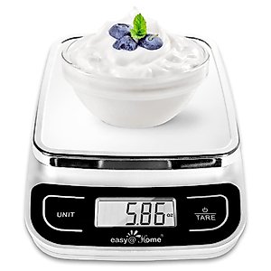 Easy@Home Digital Kitchen Scale Food Scale with High Precision to 0.04oz and 11 lbs capacity, Digital Multifunction Measuring Scale, EKS-202