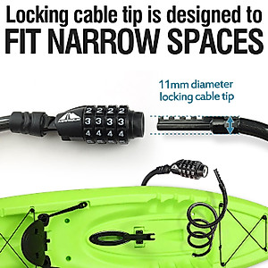 MARQUE Combination Bike Lock Cable- 3/8 inch (5FT, 10FT, 15FT, 25FT) Resettable Combination Lock, Anti-Theft Coiled Secutiry Cable for Bicycles, Kayaks, Paddle Boards, Gates&Outdoor Gear (10 FT)