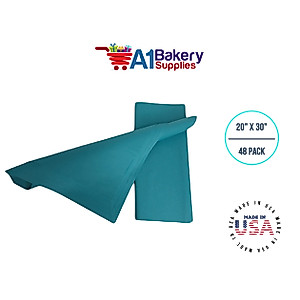 Caribbean Teal Tissue Paper 20 Inch x 30 Inch - 48 XL Sheets Premium Quality Tissue Paper by A1 bakery supplies