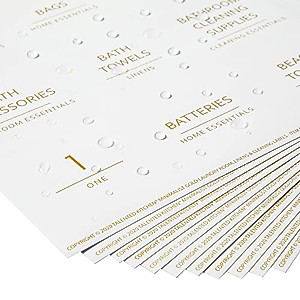 Talented Kitchen 144 Minimalistic Laundry Room Labels for Glass Jars, Preprinted Linen Closet Stickers for Containers, Bathroom Organization, Cleaning Supplies (Gold)
