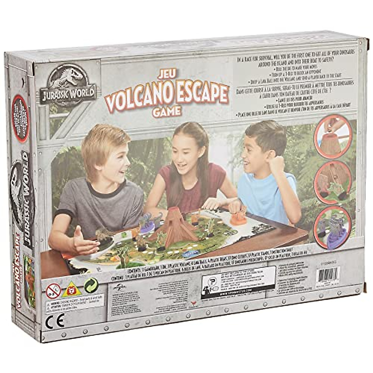 Spin Master Games Cardinal Industries 6044456 Jurassic World Volcano Escape Game, Multicolor