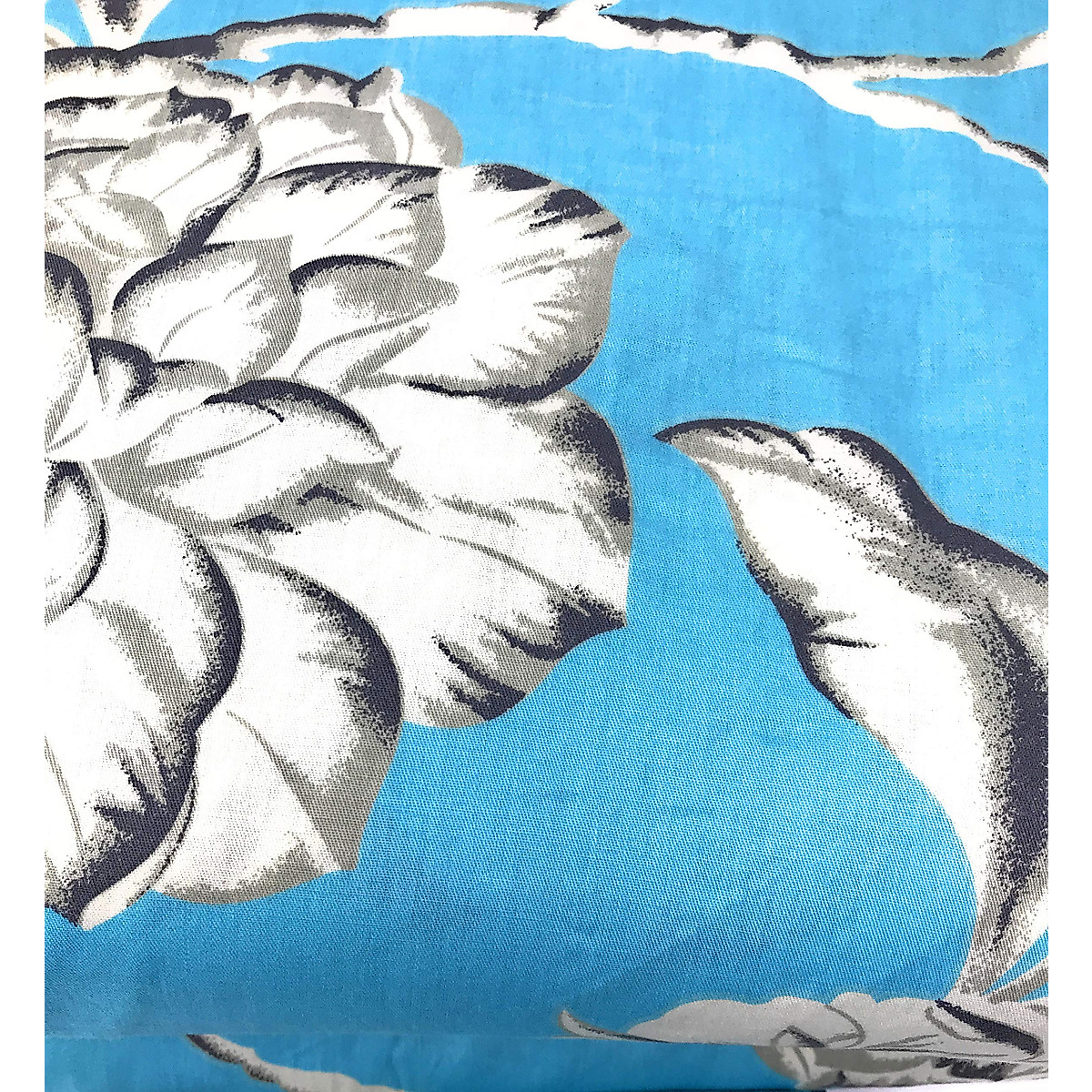 Tache Floral Colorful Aqua Blue Duvet Cover - Butterfly Wonderland - Luxurious Cotton Reversible Duvet Cover with Zipper Closure and Security Ties/Ribbons - 3 Piece Set - King