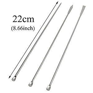 yukata 1Set Stainless Steel Sampling Scoop Micro Lab Spatula Micro Sampling Scoop Laboratory Scoop Laboratory Supplies (pack of 5)