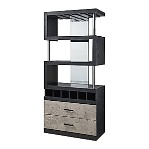 Home Source Jill Zarin Contemporary Bar Cabinet Black