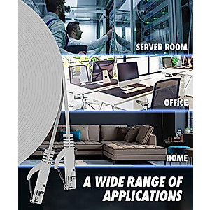 Ultra Clarity Cables Cat 6 Ethernet Cable, Flat 50 Feet LAN, UTP Cat 6, RJ45, Network Cord, Patch, Internet Cable - 50 ft - White