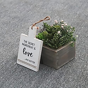 The Secret Ingredient Is Love and Butter Sign, Cutting Board Kitchen Farmhouse Decor, Kitchen Wall Decorations for Home,3.88’’ X 0.75’’ X 6.25’’