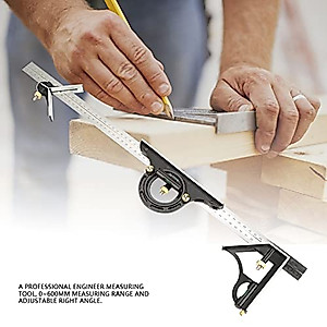 Combination Square 600mm Metal Adjustable Combination Square Right Angle Ruler Engineer Measuring Tool with Square Head