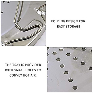 DGQ Camp Stove Toaster 9" Foldable 4 Slice Toaster Tray Toast Rack Stove Portable Outdoor Toaster Stainless Steel Camping Toaster Rack