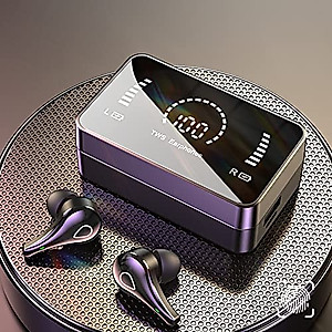 H3S Bluetooth 5.0 Wireless Earbuds IPX7 Waterproof TWS 9D HiFi Stereo Headphones in Ear Built in Mic Headset with 3500mAh Power Bank Mirror