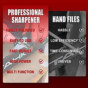 SARRED Electric Chainsaw Sharpener Kit, Handheld Portable 180W Power Chain Saw Sharpen Tool Set, Multi-Purpose Blade Sharpening File with 58 Accessories for Chain Sharpening, Crafting Projects