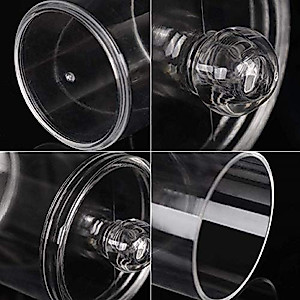 JANEMO Plastic Cotton Ball Holder,Clear Cotton Round Holder,Apothecary Jars with Lids,Cotton Swab Holder for Cotton Ball,Cotton Swab,Candy,Jewelry(10OZ)