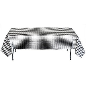 Havercamp Houndstooth Table Cover (54" x 108"). Water and Tear Resistant, Black and White Paper Cover. Alabama Houndstooth