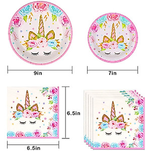 Unicorn Themed Birthday Party Plates Supplies