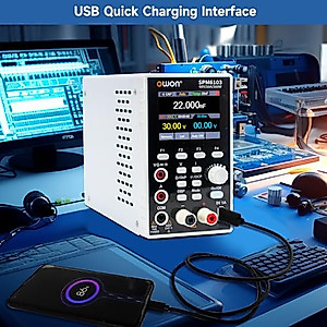 OWON SPM6103 2 in 1 Power Supply & Multimeter(0-60V,0-10A) DC Power Supply Variable, Bench Power Supply, with 2.8 inch High Precision LED, USB Interface Support SCPI, 4 1/2 Digital multimeter