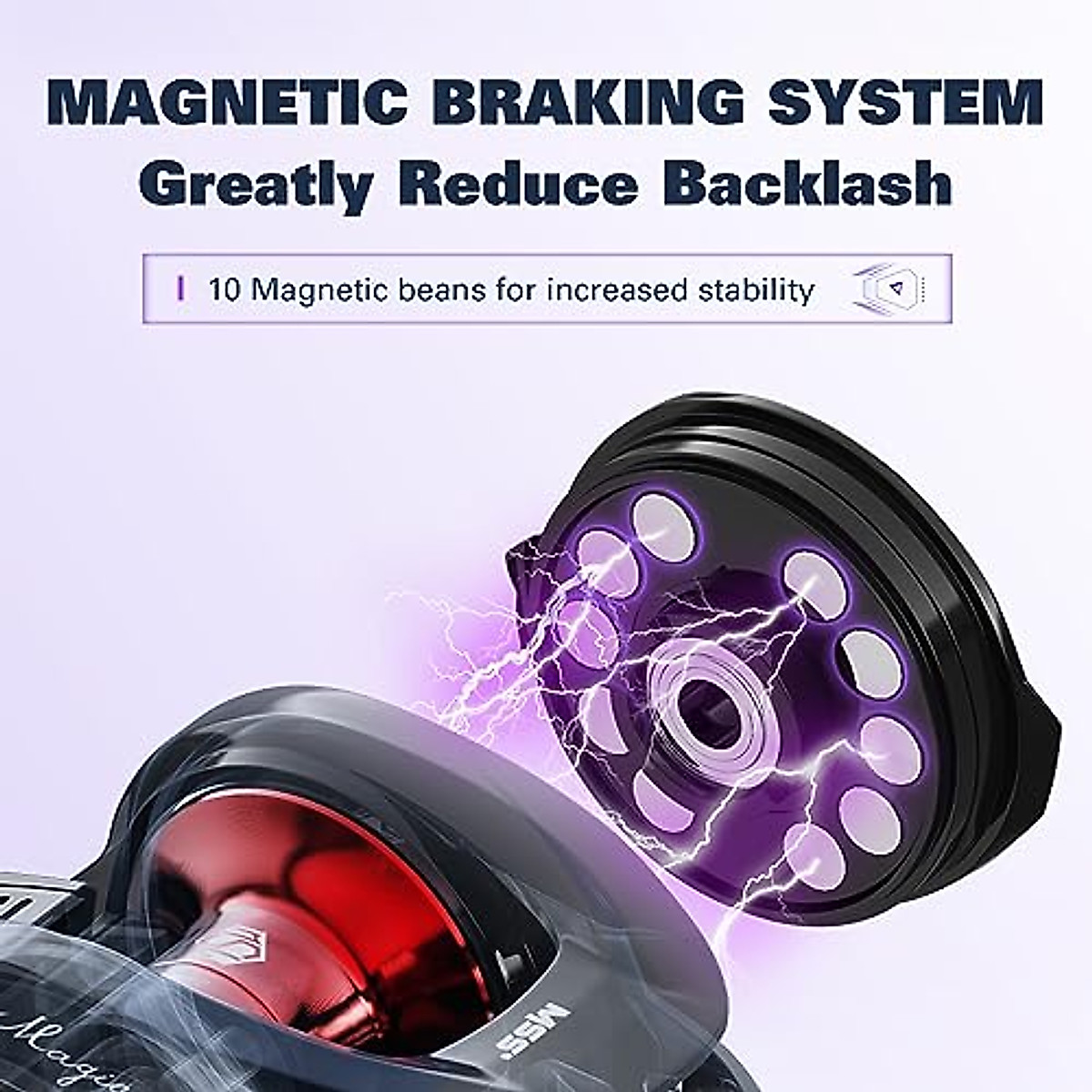 Handing Magic L Baitcasting Fishing Reel, Lightweight Casting Reel, 9+1 Double Shielded Stainless Steel BB, 6.4:1 Gear Ratio, Super Smooth with 16.7 LB Carbon Fiber Drag, Fishing Reel Baitcaster