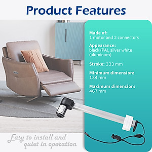Okin Refined-R Model JLDQ-12 & JLDQ.12.134.329D for Power Recliner Bed Motor Lift Chair Actuator Replacement