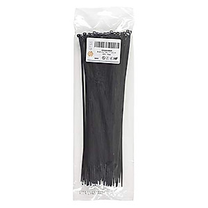 GTSE 11 Inch Black Zip Ties, 100 Pack, 40lb Strength, UV Resistant Long Nylon Cable Ties, Self-Locking 11" Tie Wraps