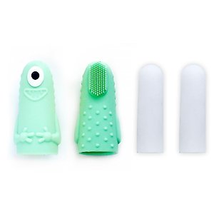 Cooncicy Pet Finger Toothbrush, Dog Tooth Brush Kit for Small Breed, Cat Toothbrush Finger, Teeth Cleaning Tool for Dogs and Cats (Green)