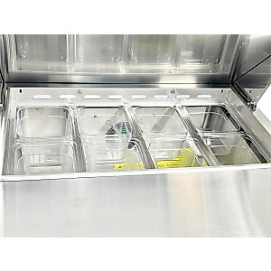 GenKraft Commercial Refrigerated - Sandwich/Salad Prep Table 29" GTSSP-29, 8 pan Capacity Used in Restaurants, Food Trucks, Fast Food Shops etc.