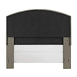 Crosley Furniture Cassie Curved Upholstered Headboard, Full/Queen, Shadow Gray Linen