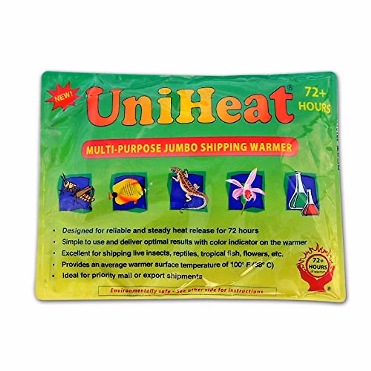 72-hour Uniheat Heat Pack for Shipping Plants, Live Insects, Reptiles, Tropical Fish