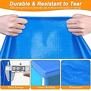 Rectangle Pool Cover,Pool Covers for Inflatable Pools,Rectangular Swimming Pool Cover Above Ground 13.5ft x 7.4ft /161 X 88inch Square Frame Pool Cover Protector Waterproof Dustproof Rainproof