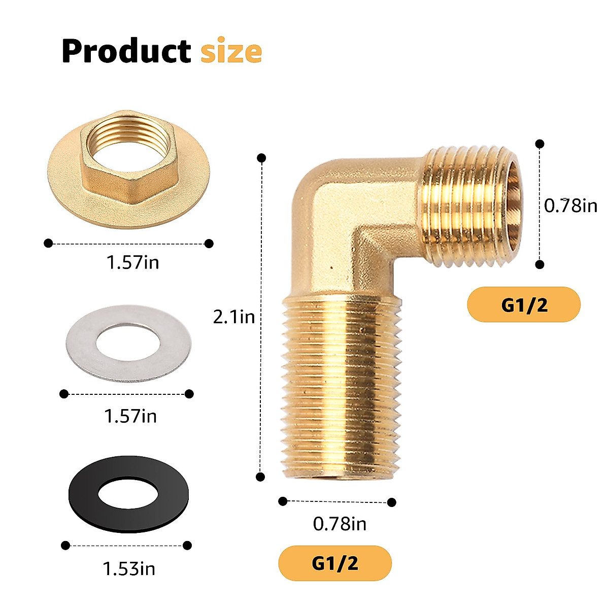 Aomitop 1/2 IPS and G1/2 Faucet Installation kit for Wall Mount Commercial Faucet,backsplash Mount Set