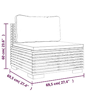 WEHUOSIF 4 Piece Patio Lounge Set with Cushions,Garden Lounge Set,Combination Sofa,Pool Sofa Set,Conversation Sofa,Party Furniture,for Homes,Offices,Living Room,Cafes,Solid Wood Teak