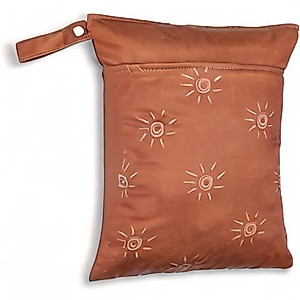 Smarbore Wet Dry Bags for Baby Cloth Diapers & Breast Pump Parts, Waterproof Reusable Wet Bag with Two Zippered Pockets & Handle, Beach Pool Gym Bag Stroller Yoga Toiletries Daycare Organizer