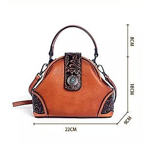 ZLXDP Women's Handbag Retro Women's Shoulder Messenger Bag Women's Hand-Embossed Multifunctional Handbag (Color : C, Size