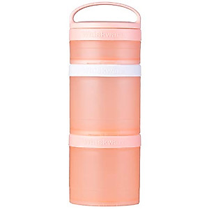 Whiskware Stackable Snack Containers for Kids and Toddlers, 3 Stackable Snack Cups for School and Travel, Coral Color