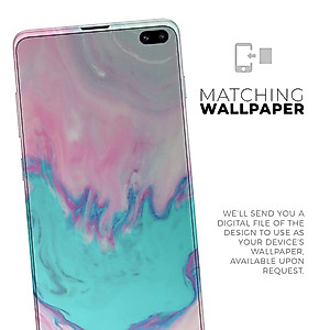 DesignSkinz Marbleized Pink and Blue Paradise V432 Protective Vinyl Decal Wrap Skin Cover Compatible with The Samsung Galaxy S20 (Screen Trim & Back Glass Skin)