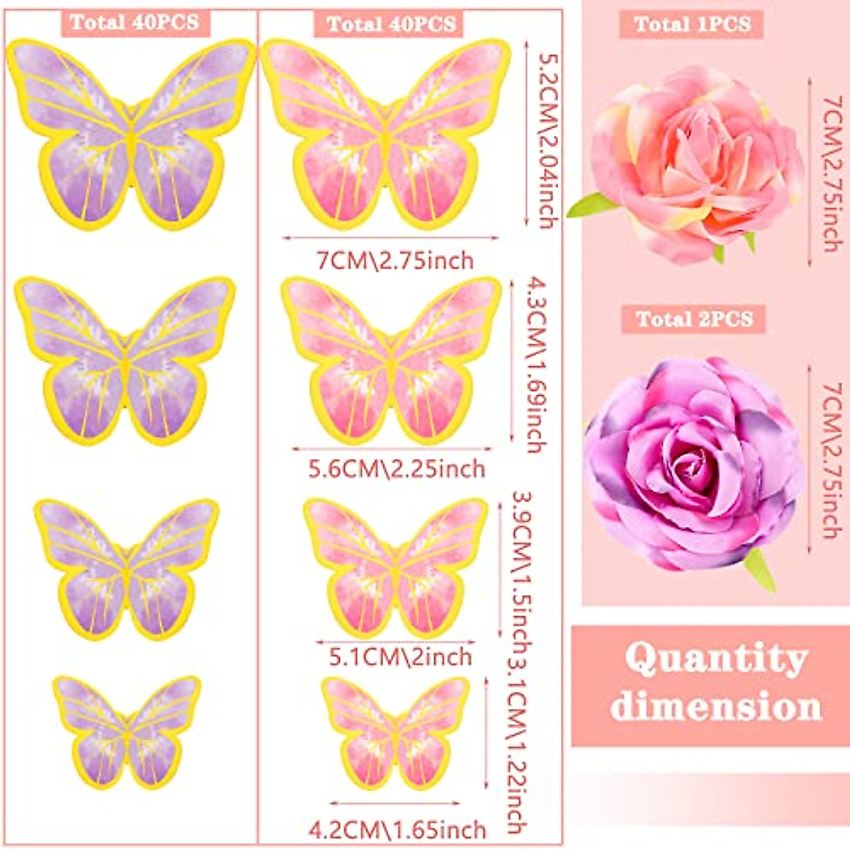 99 Pcs Purple Pink Cake Decorations Ball Butterfly Palm Leaves Flowers Happy Birthday Cake Topper Boho Cake Decorations Purple Pink Party Supplies for Wedding Baby Shower Birthday