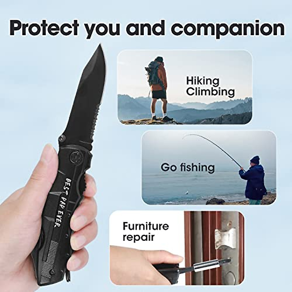 Gift For Dad, Multitool Pocket Knife, Cool Gadgets For Men, Christmas Birthday Gifts For Men Him Dad, Grandpa Fathers Gift Day From Wife Son Daughter.